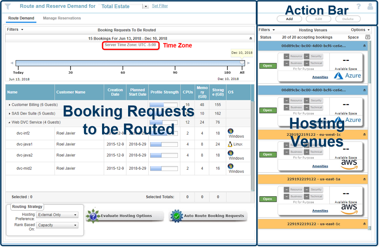 Navigating the Route and Reserve Demand Page