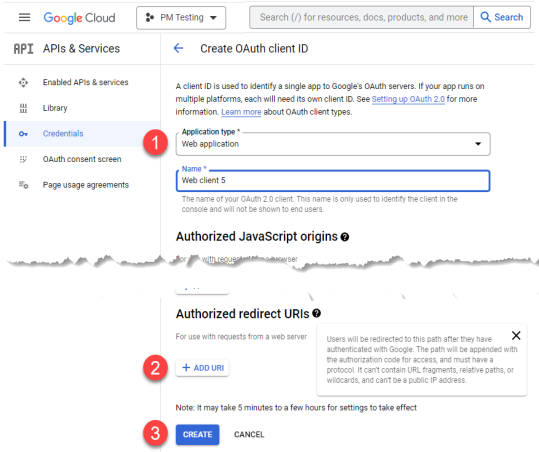 External User Authentication Example Configuration for Google OpenID